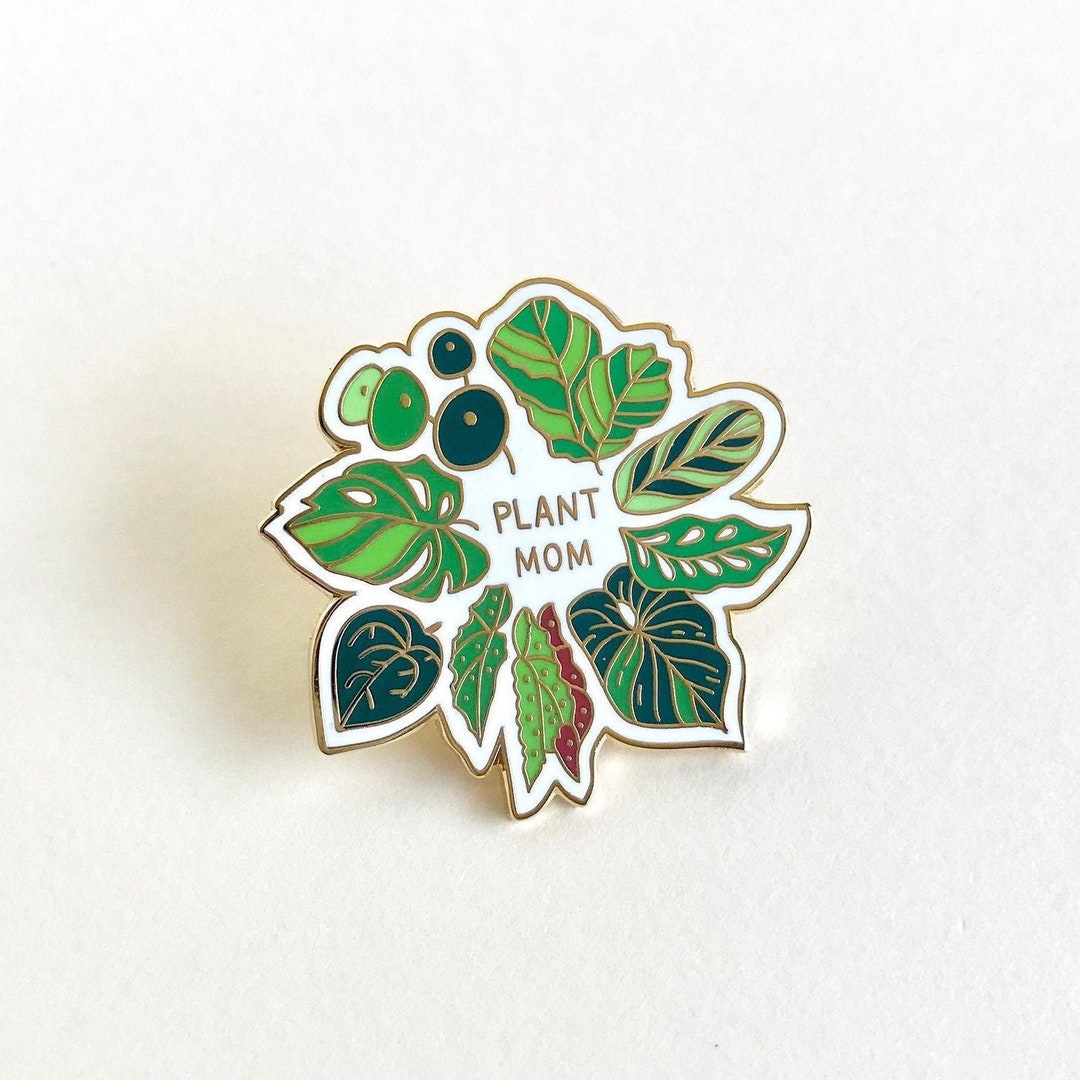 Plant Mom Hard Enamel Pin|| Plant Lady Pin || Plant Lover Pin || House ...