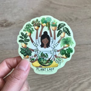Plant Lady Sticker, Glossy Vinyl Die Cut Sticker, Plant Stickers, House ...