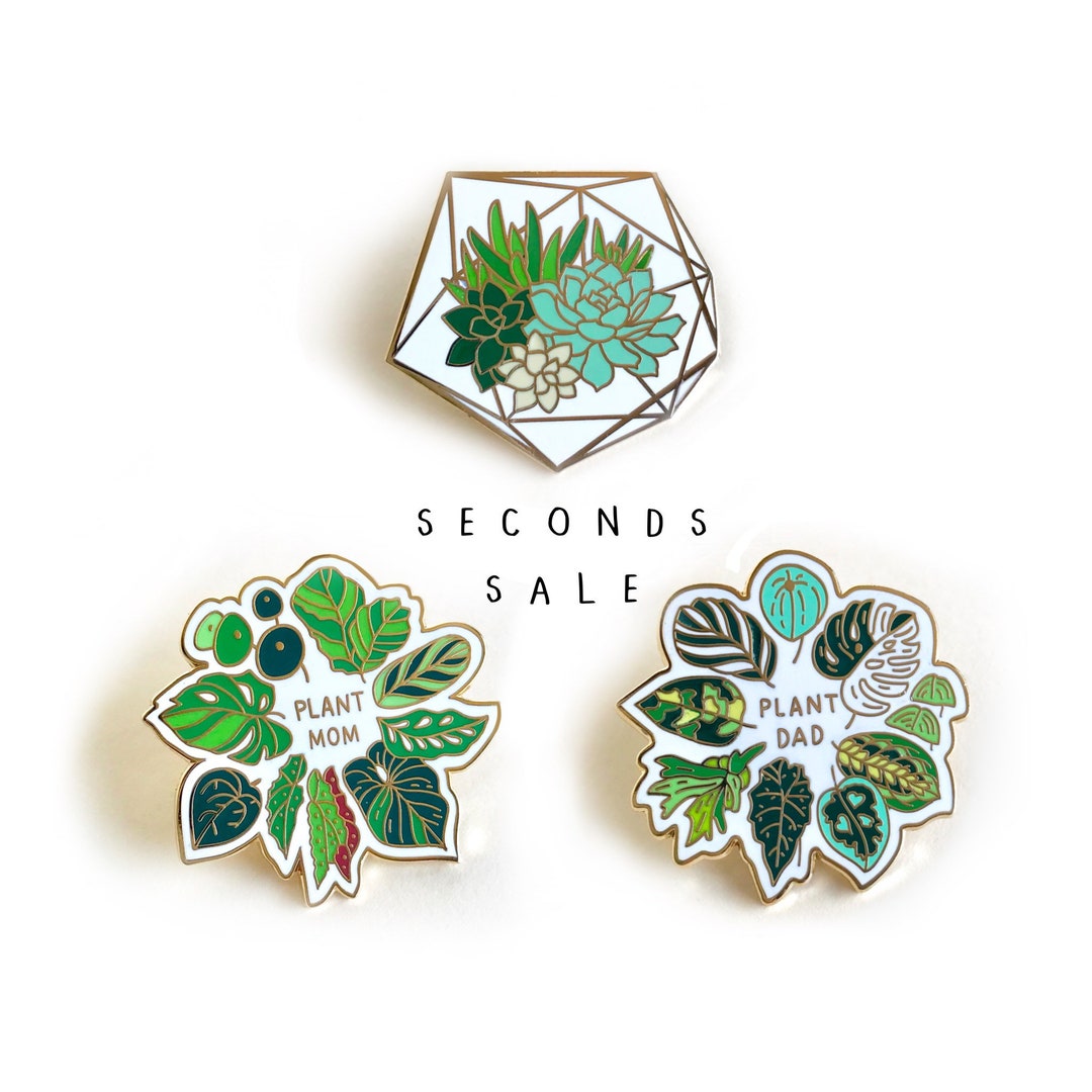 SECONDS Enamel Pins || Plant Mom Pins || Plant Dad Pins || House Plant ...