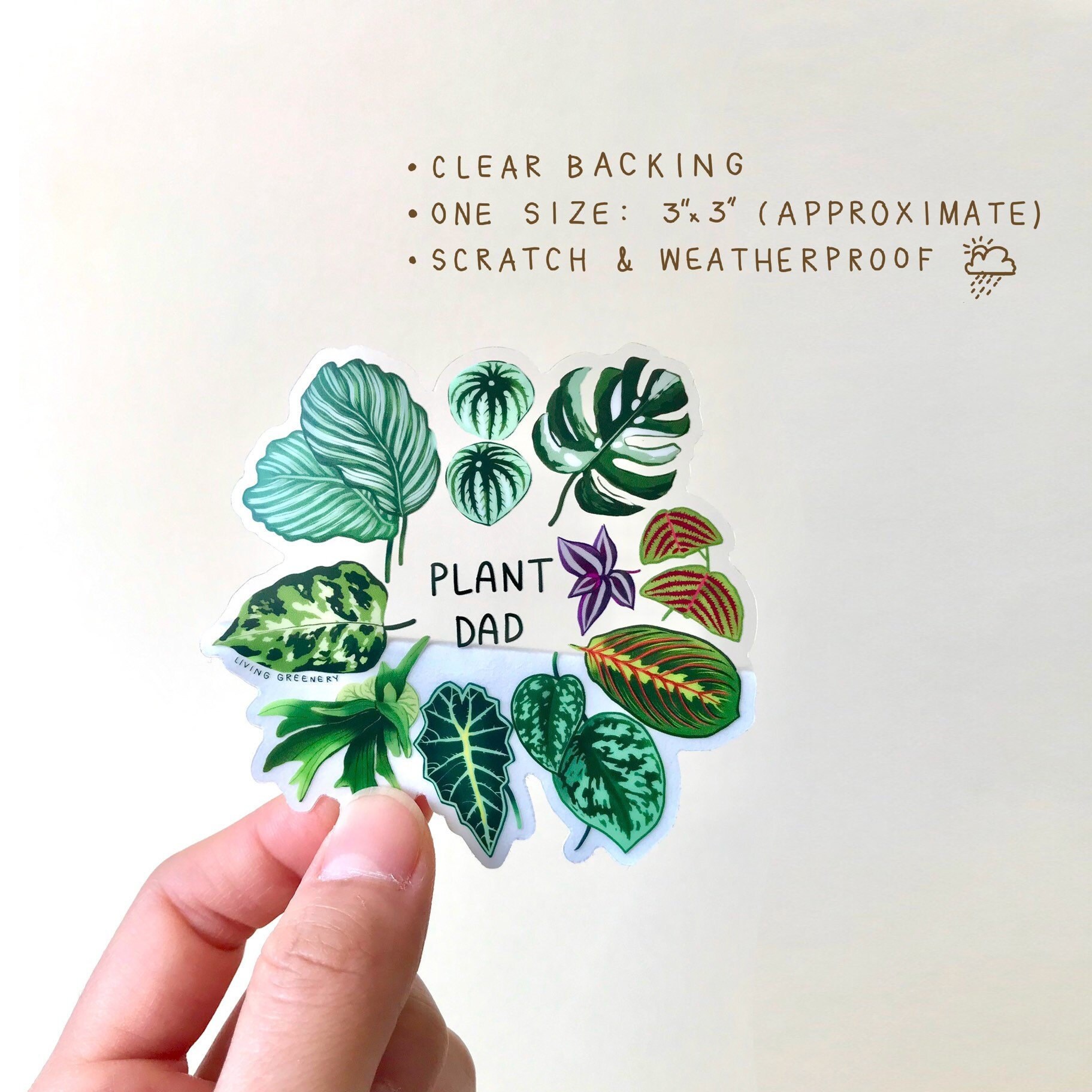 Clear Plant Dad Sticker Vinyl Die Cut Sticker House - Etsy