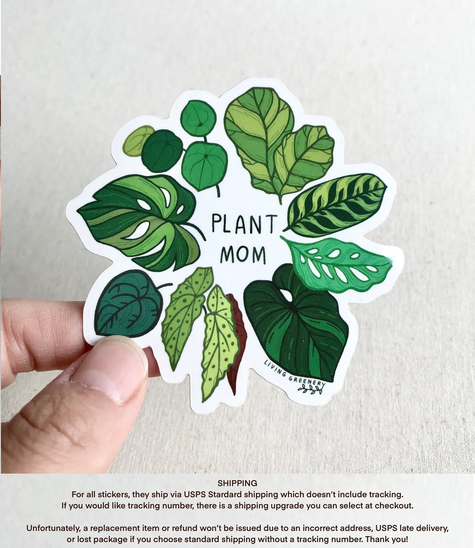Plant Mom Sticker, Plant Stickers, Glossy Coated Vinyl Die Cut Sticker ...