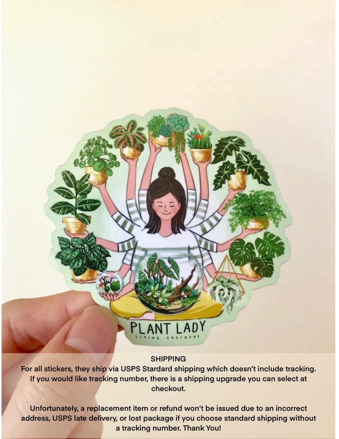 Plant Lady Sticker, Glossy Vinyl Die Cut Sticker, Plant Stickers, House ...