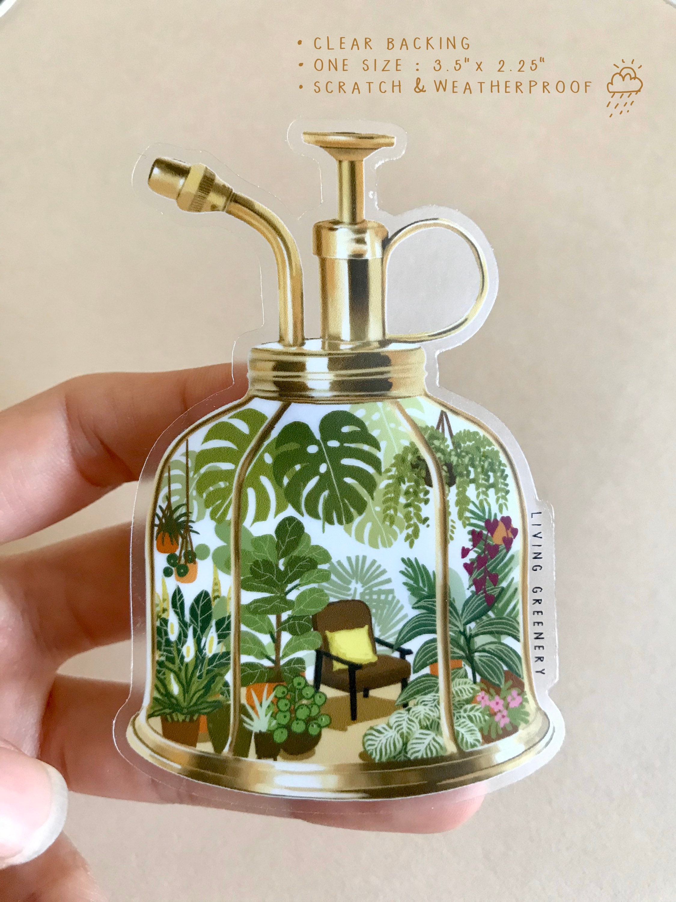 Clear Greenhouse Sticker House Plant Sticker Plant Sticker - Etsy