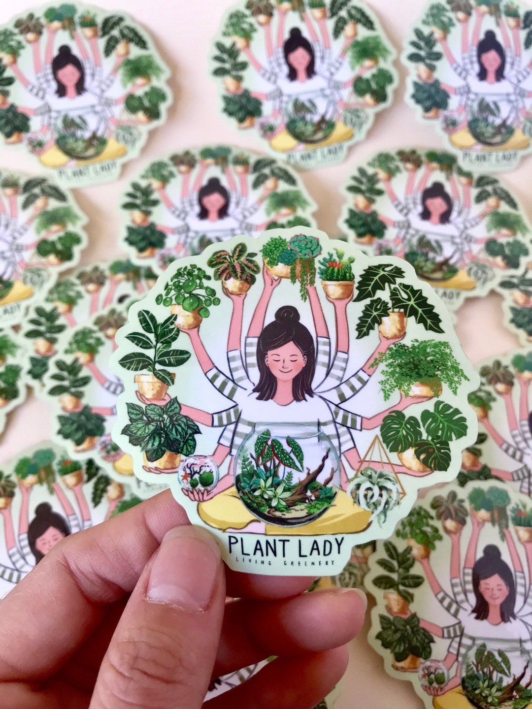 Plant Lady Sticker, Glossy Vinyl Die Cut Sticker, Plant Stickers, House ...