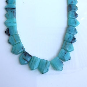 Peruvian Blue Opal Fancy Pentagon Beads Natural Gemstone | Etsy