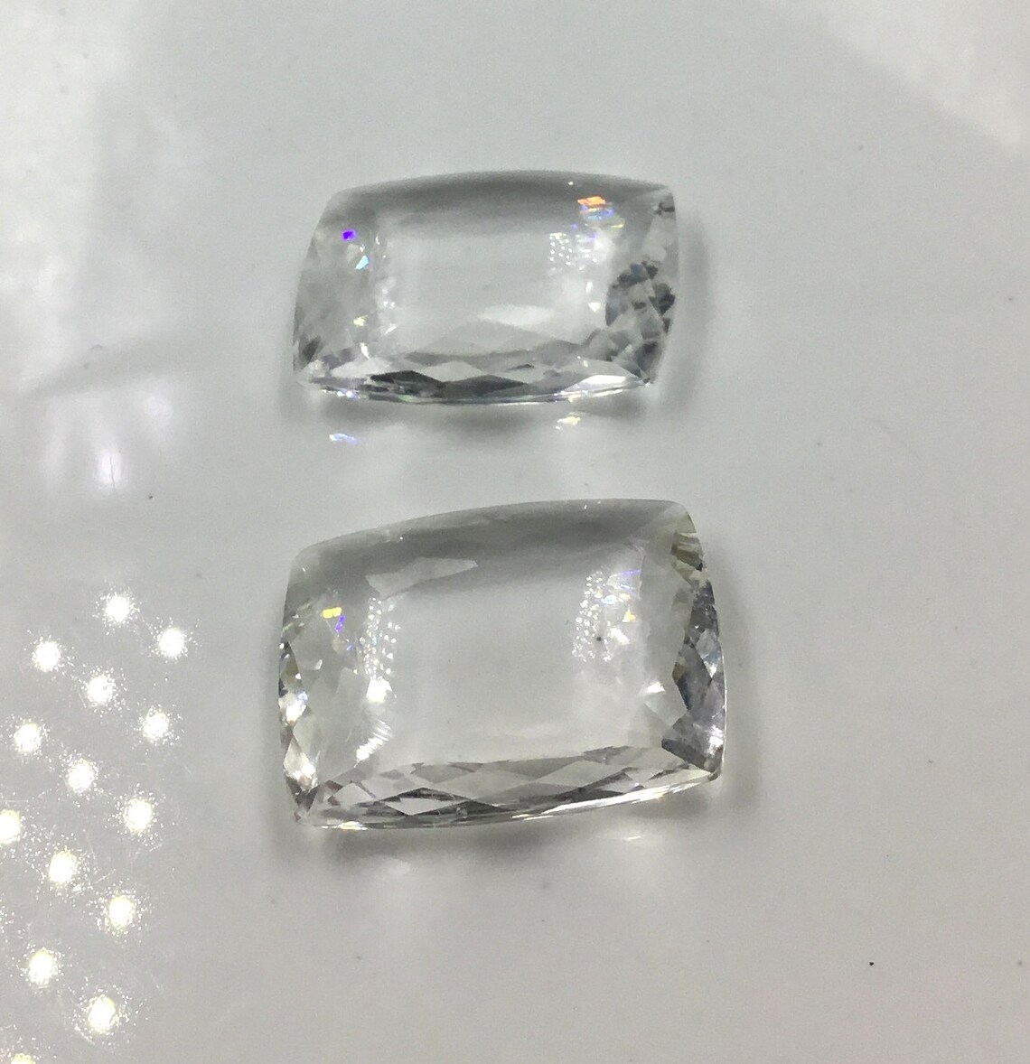 White Crystal Fancy Cut Stone Pair Crystal Gemstone Pair - Etsy