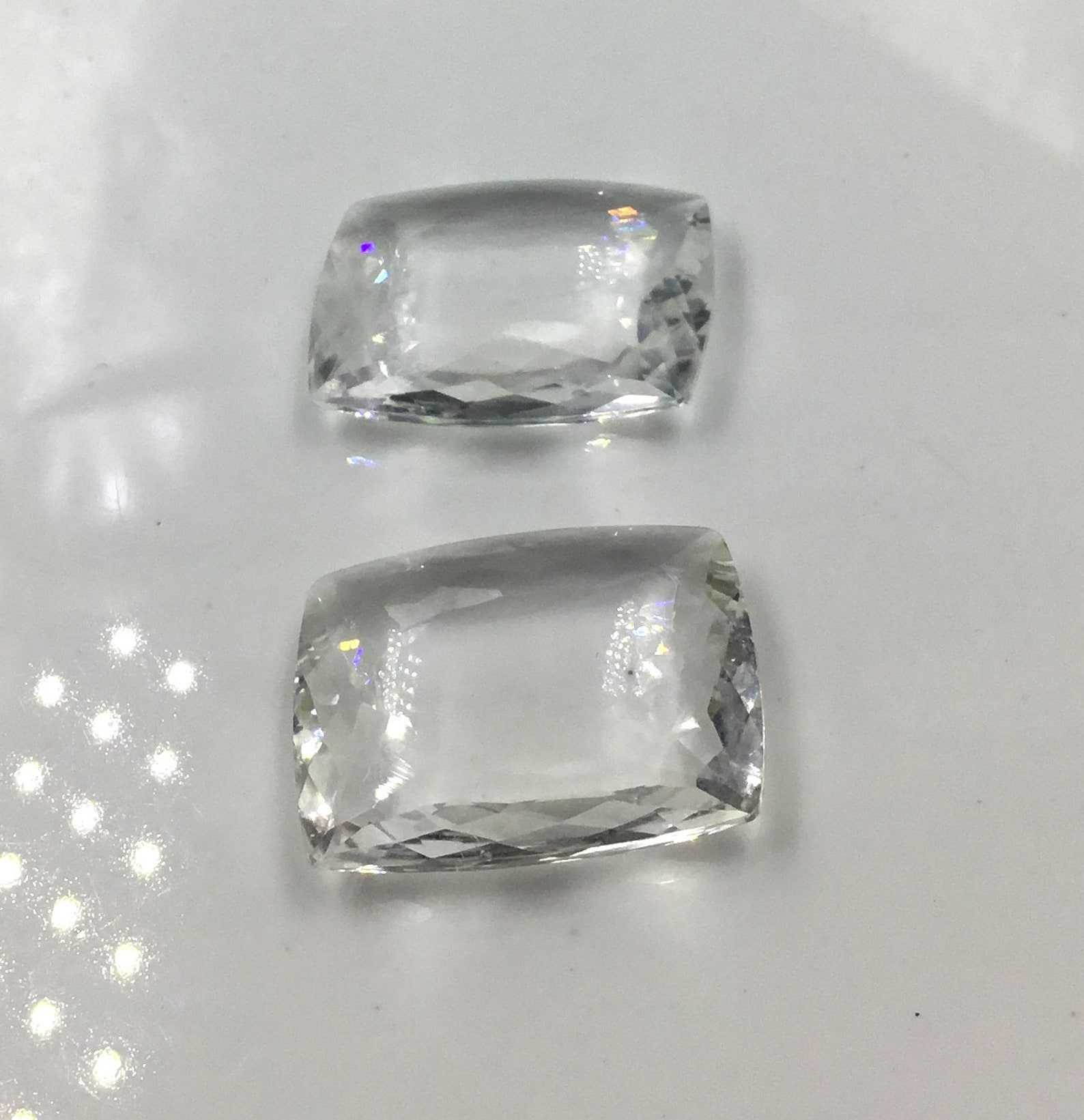 White Crystal Fancy Cut Stone Pair Crystal Gemstone Pair - Etsy
