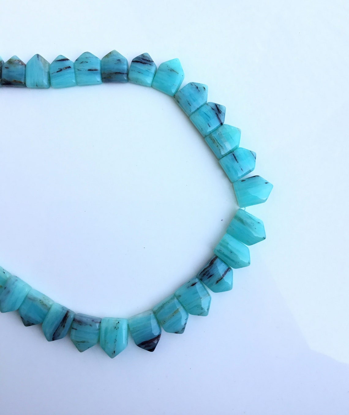 Peruvian Blue Opal Fancy Pentagon Beads Natural Gemstone | Etsy