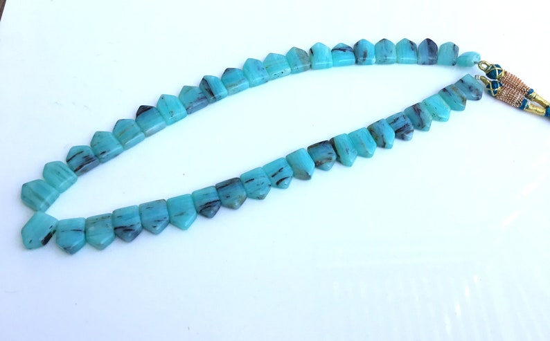 Peruvian Blue Opal Fancy Pentagon Beads Natural Gemstone | Etsy