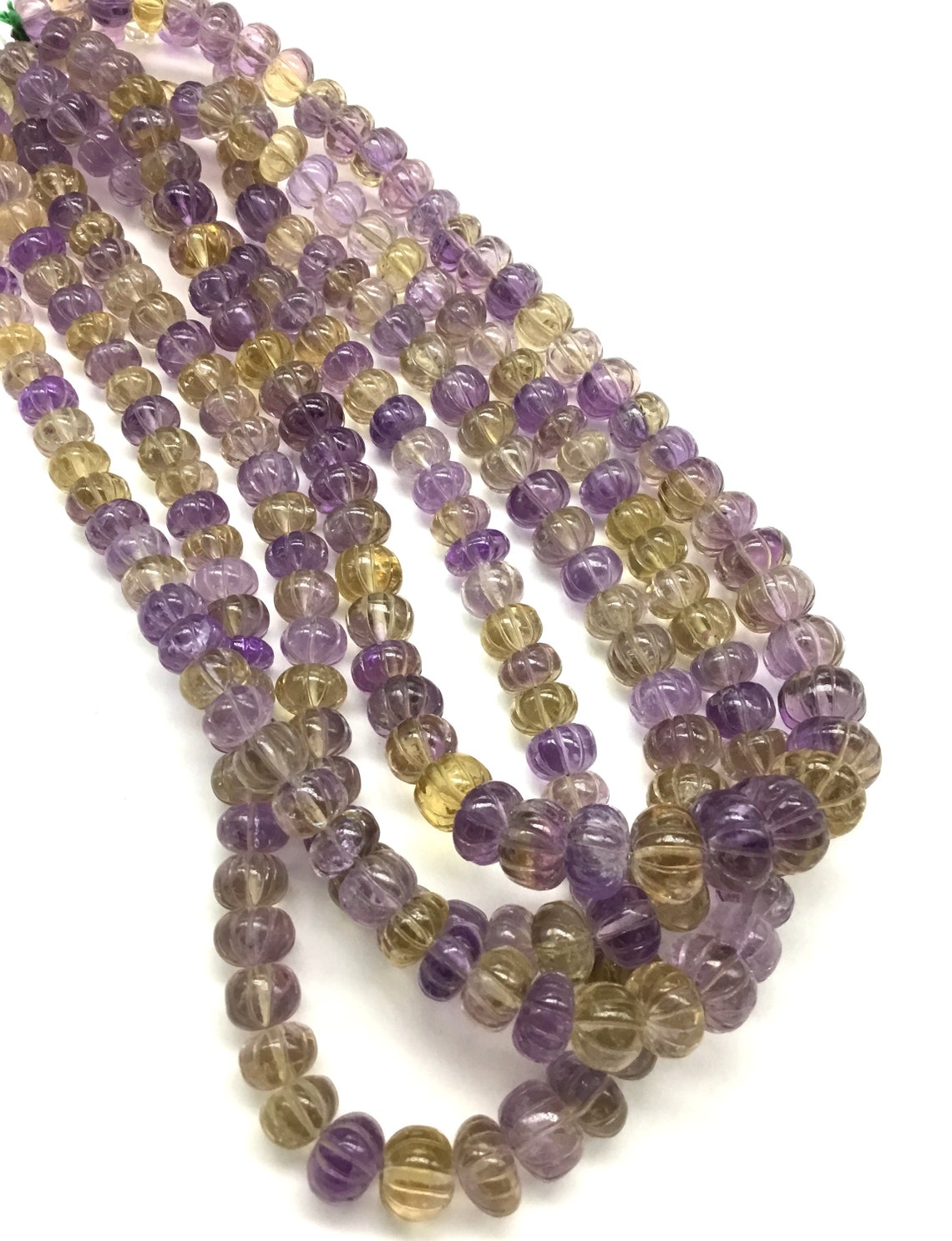Ametrine Melon Beads 1 Strand Gemstone Necklace - Etsy