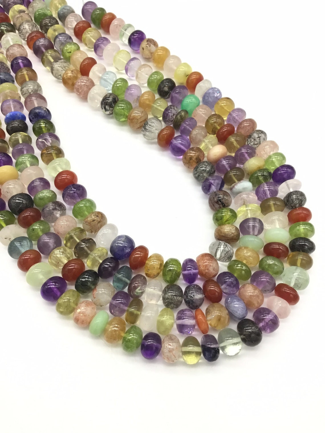 Mixed Gems Gemstones Plain Beads 1strand Gemstones - Etsy