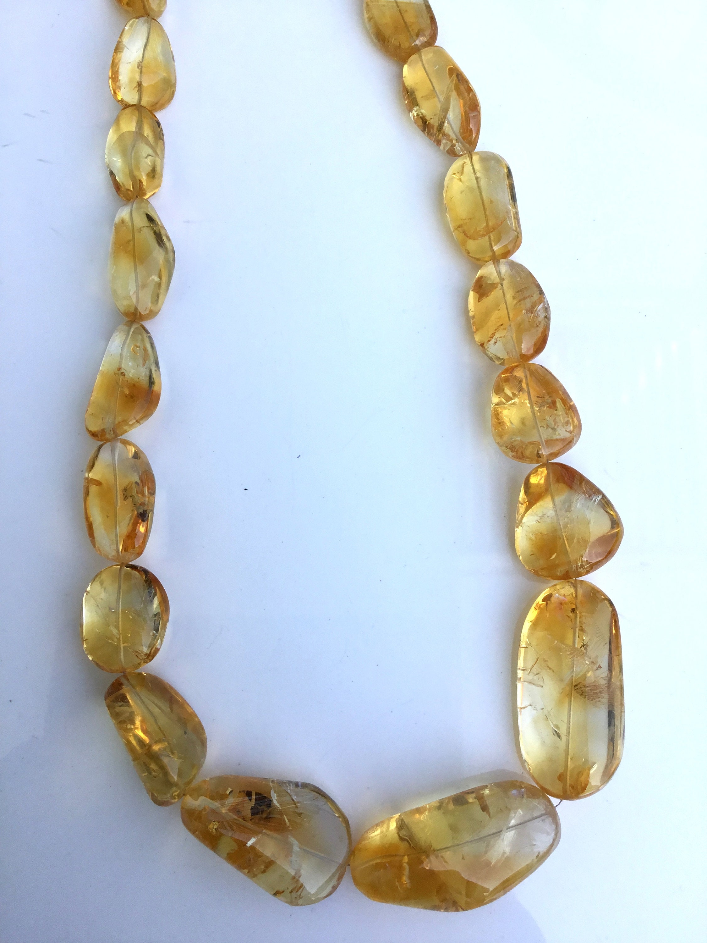 Citrine Smooth Tumbles Natural Gemstone Necklace for Gift - Etsy UK