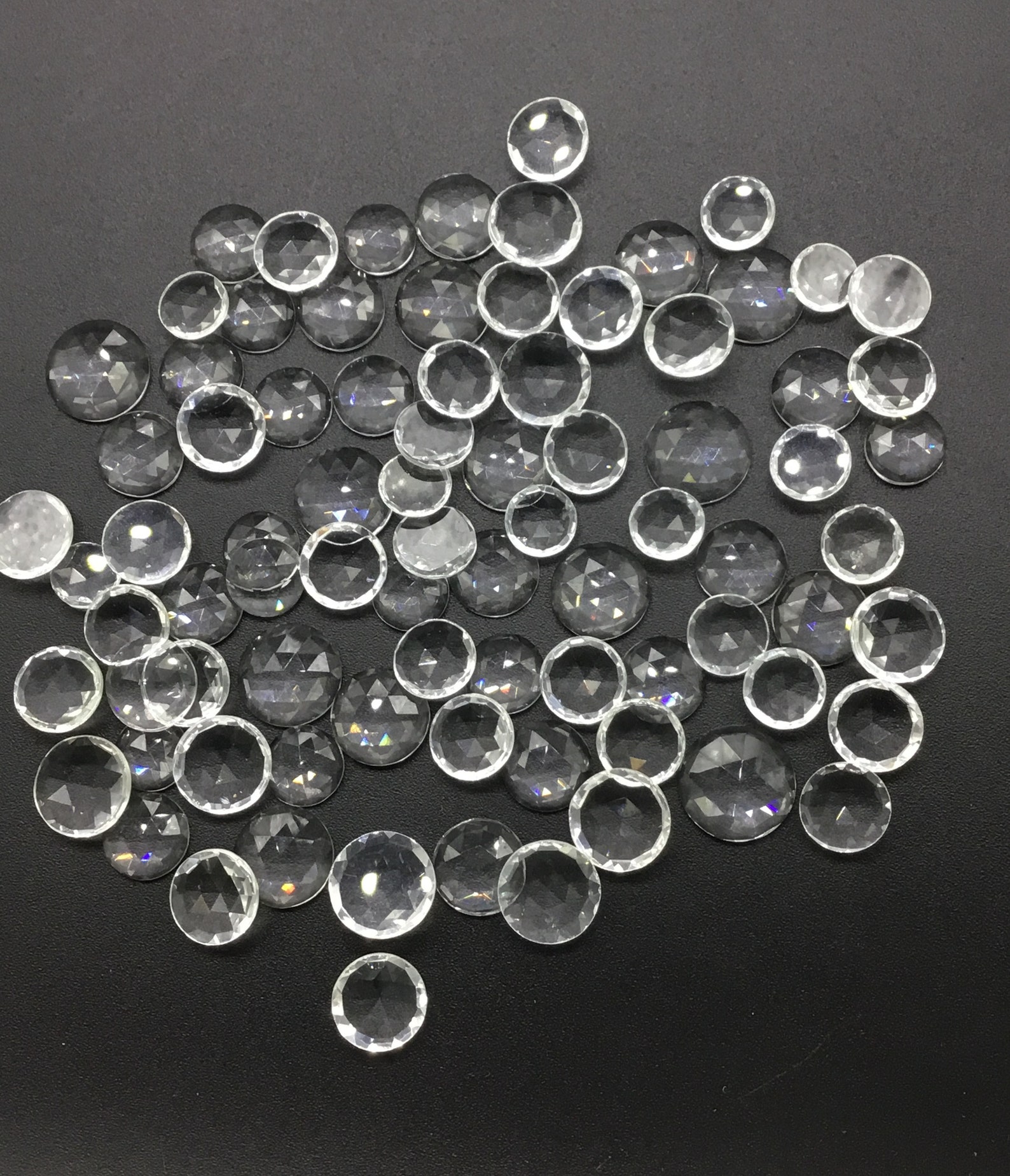 White Crystal Loose Gemstone Faceted Round Rose Cut 90 Ct 41 - Etsy