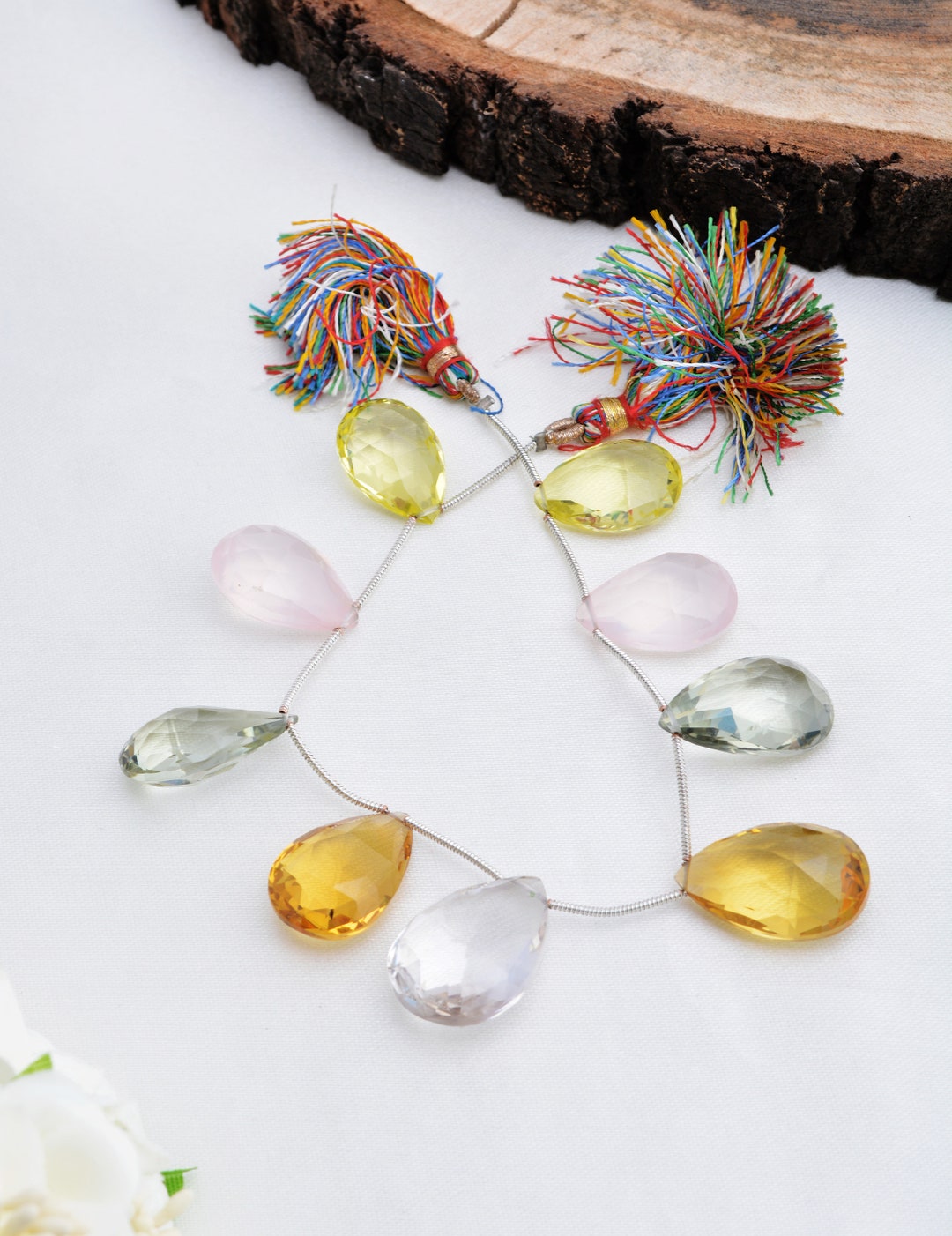 Multiple Mixed Gems Faceted Almonds Natural Gemstone - Etsy UK