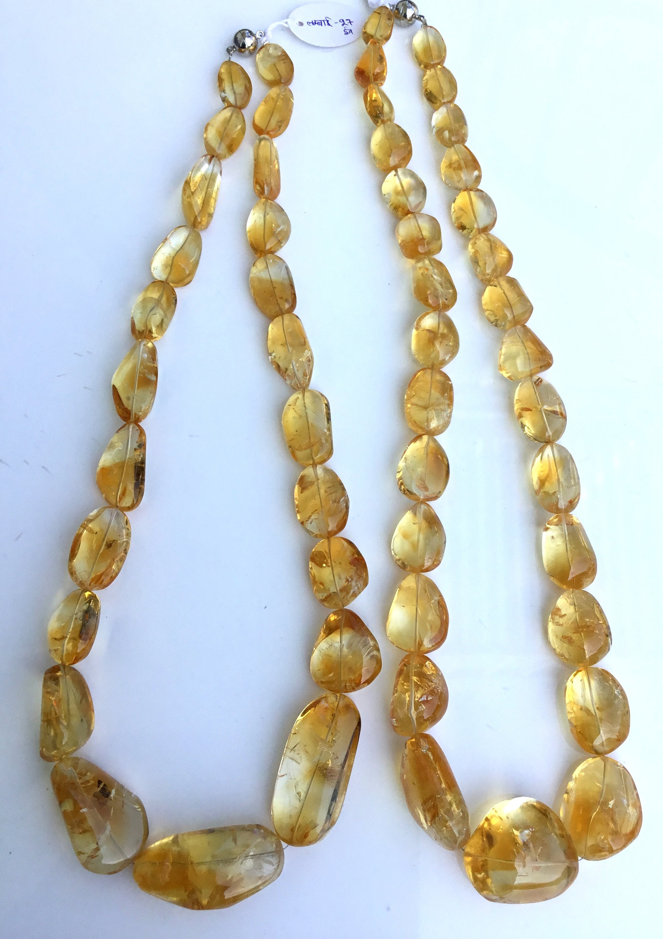 Citrine Smooth Tumbles Natural Gemstone Necklace for Gift - Etsy UK