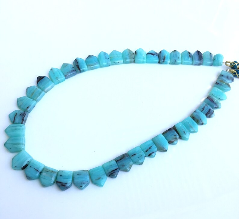 Peruvian Blue Opal Fancy Pentagon Beads Natural Gemstone | Etsy