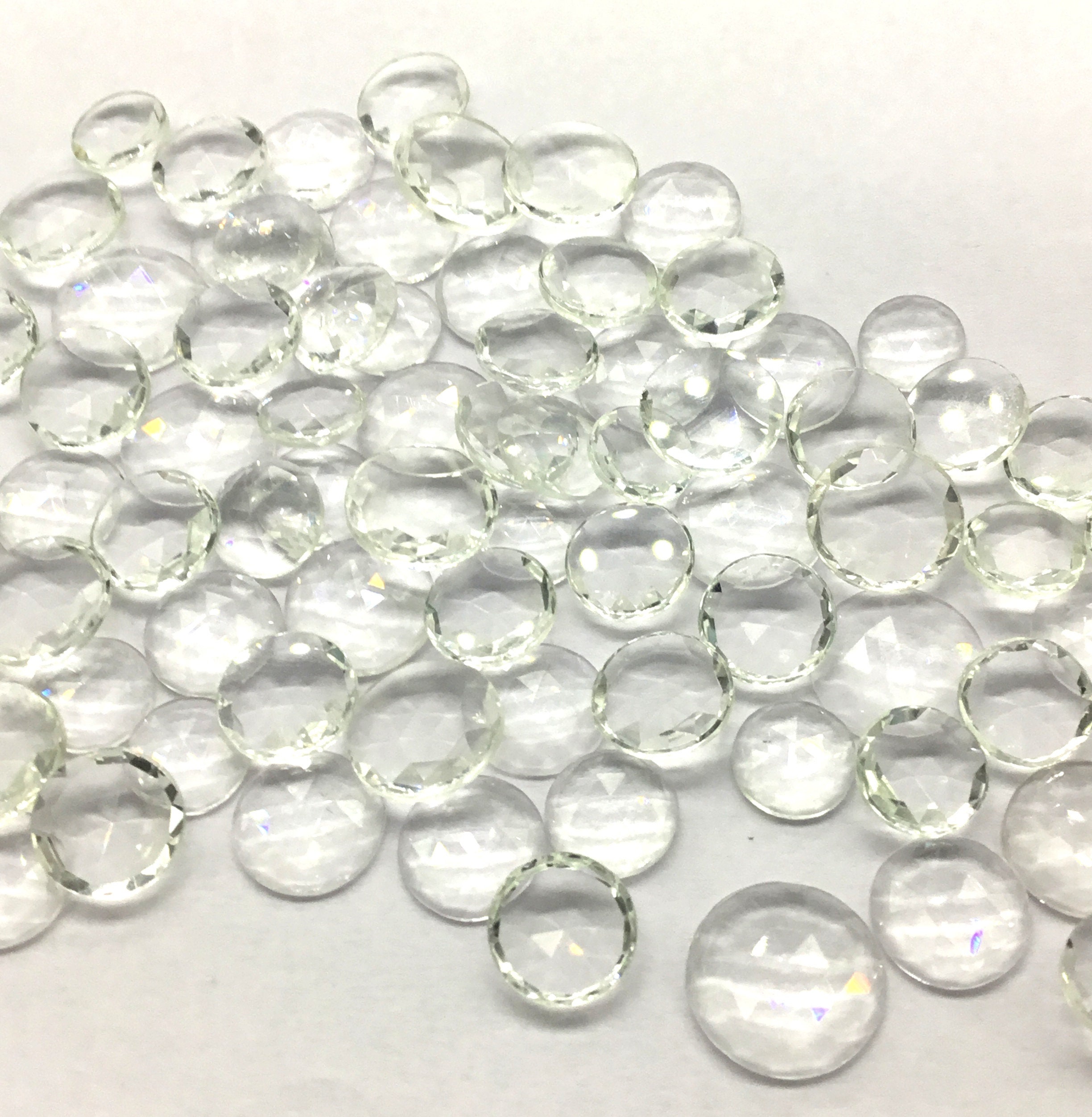 White Crystal Loose Gemstone Faceted Round Rose Cut 90 Ct 41 | Etsy