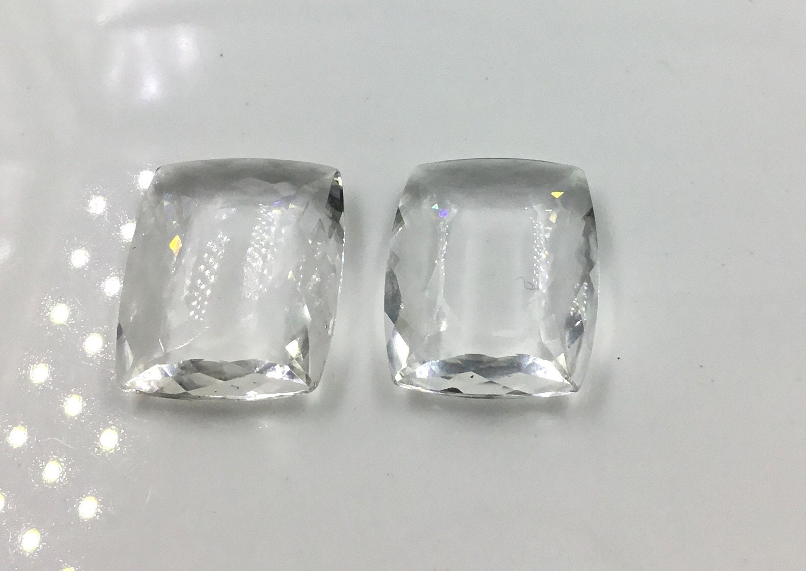 White Crystal Fancy Cut Stone Pair Crystal Gemstone Pair - Etsy