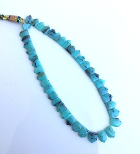 Peruvian Blue Opal Fancy Pentagon Beads Natural Gemstone | Etsy
