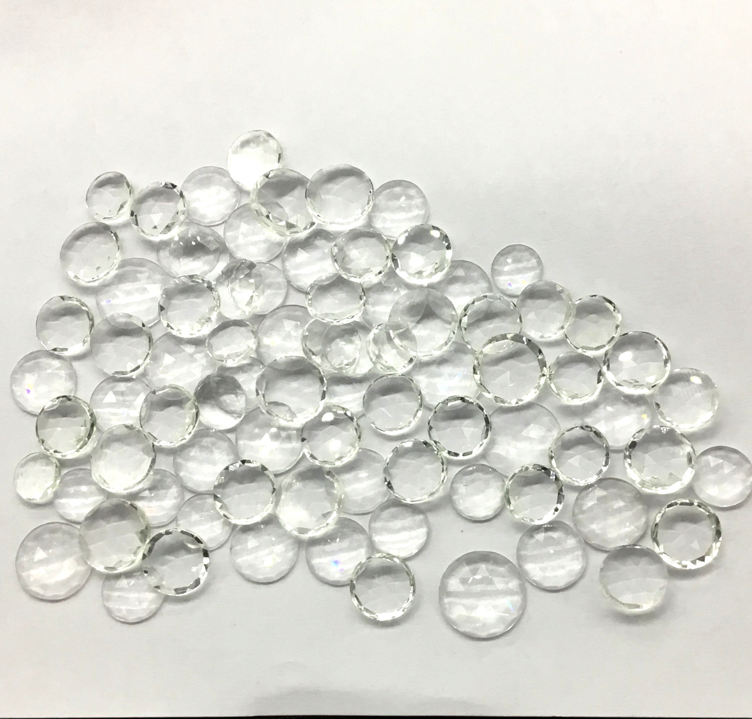 White Crystal Loose Gemstone Faceted Round Rose Cut 90 Ct 41 | Etsy