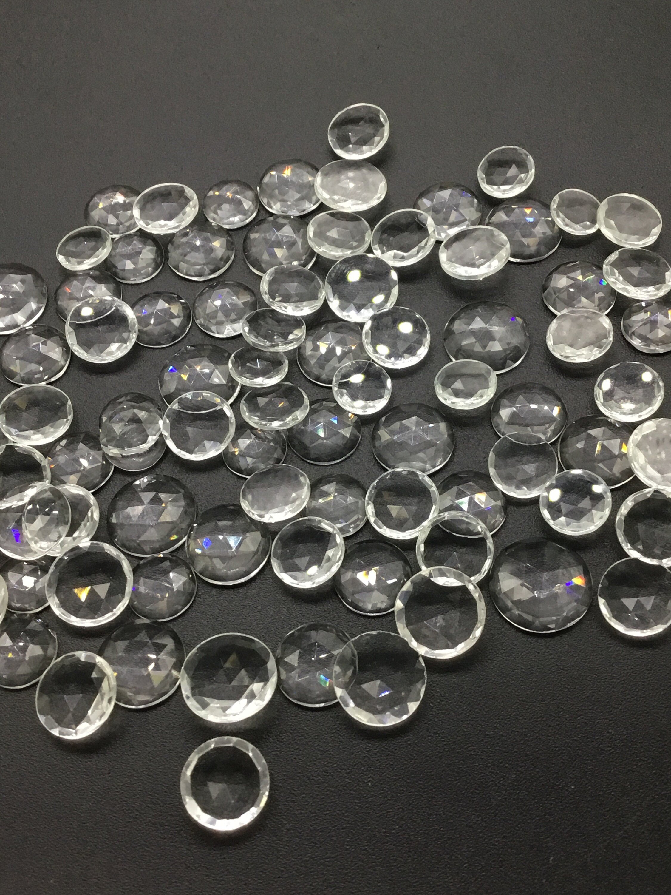 White Crystal Loose Gemstone Faceted Round Rose Cut 90 Ct 41 | Etsy