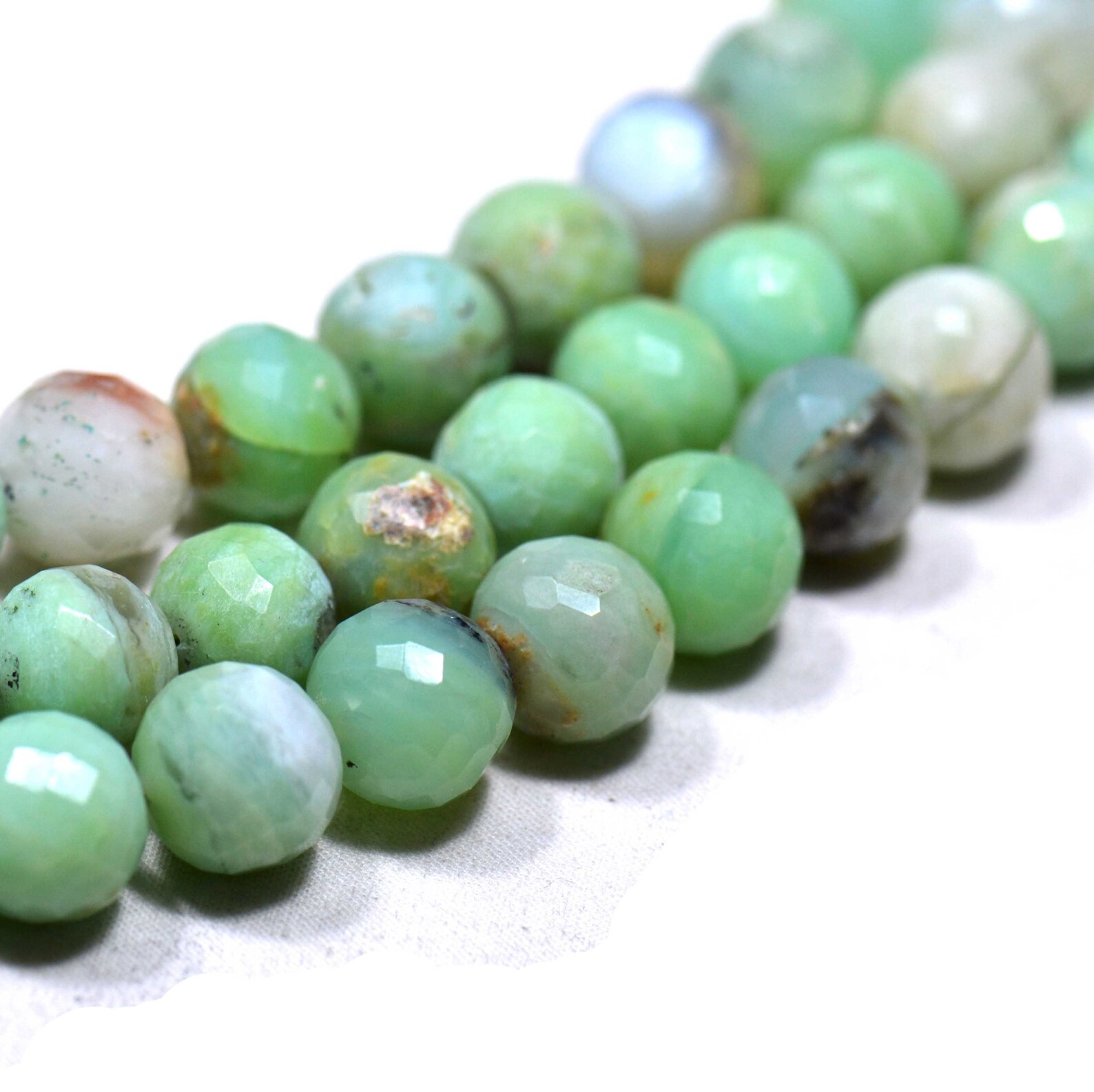 Peru Blue Opal Faceted Balls 1 Strand Natural Gemstone - Etsy