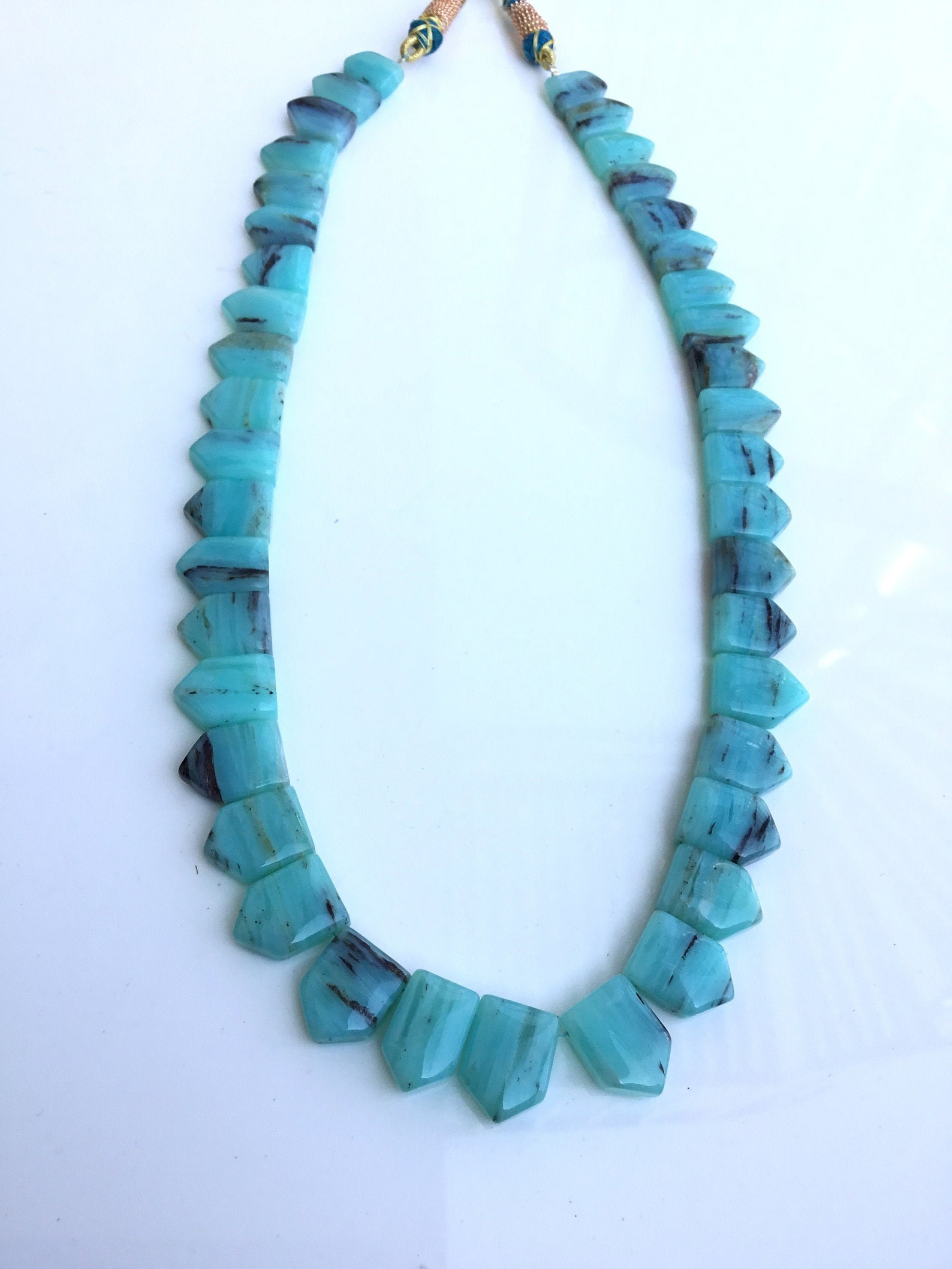 Peruvian Blue Opal Fancy Pentagon Beads Natural Gemstone | Etsy