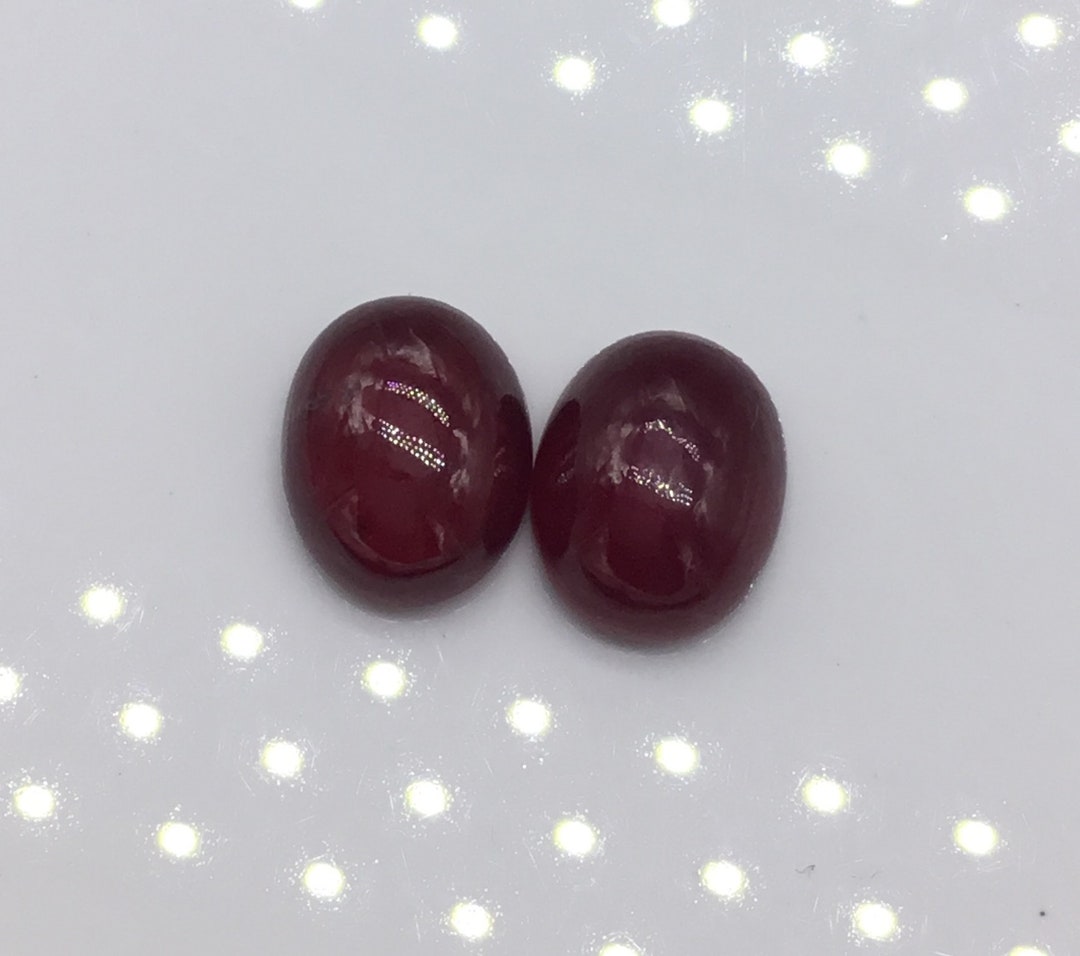 Ruby Cabochon Gemstone Pair Natural Gemstone - Etsy
