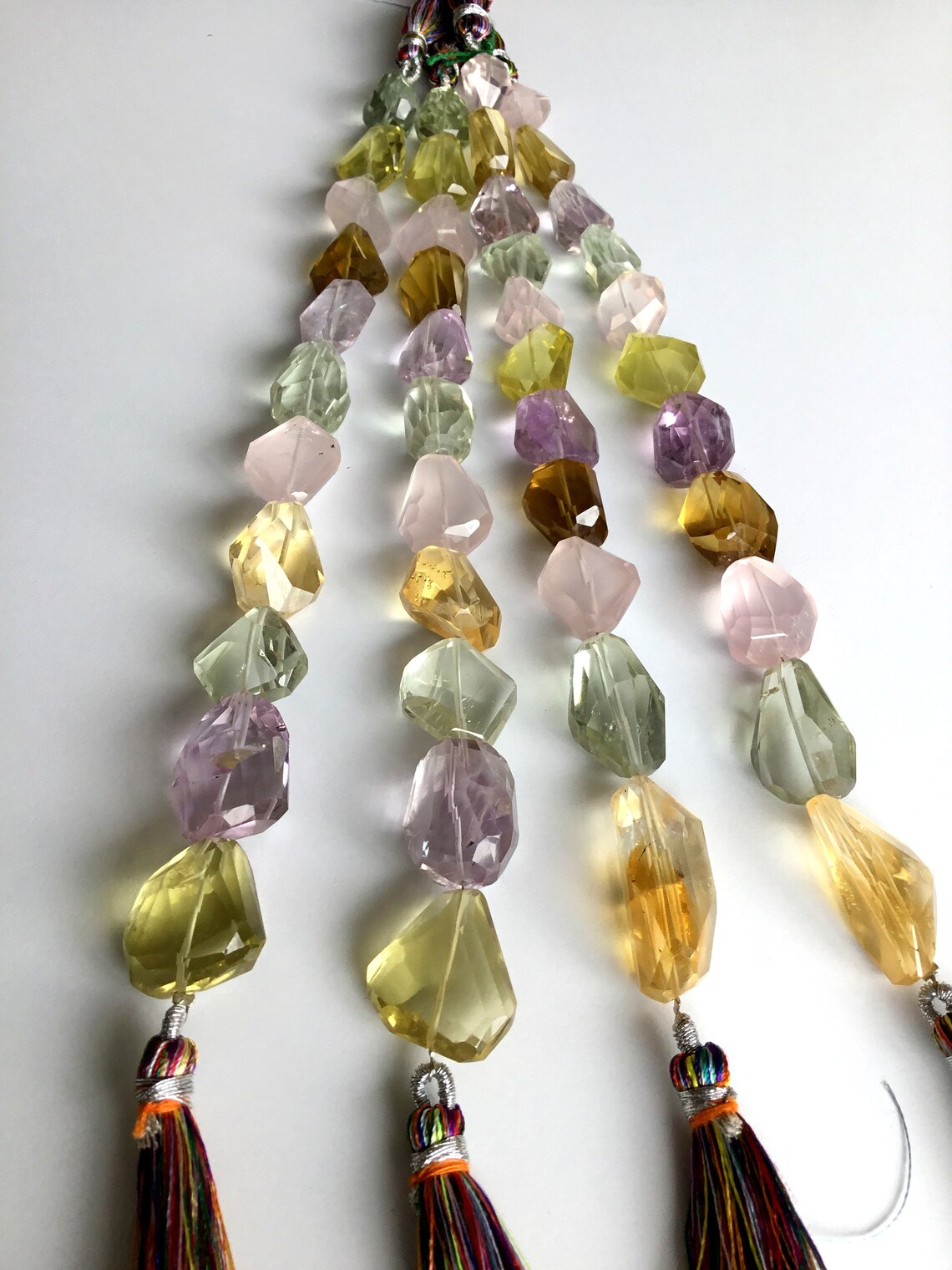 Mixed Gems Faceted Tumble 4 Strand Natural Gemstone - Etsy