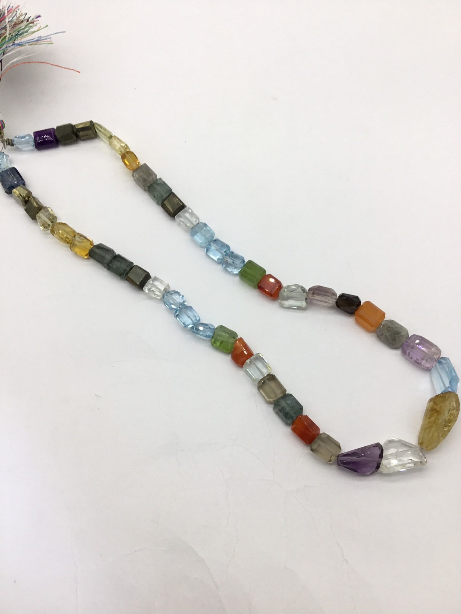 Multiple Mixed Gems Faceted Uneven Tumbles 1strand 179caratscsize-7x8 ...