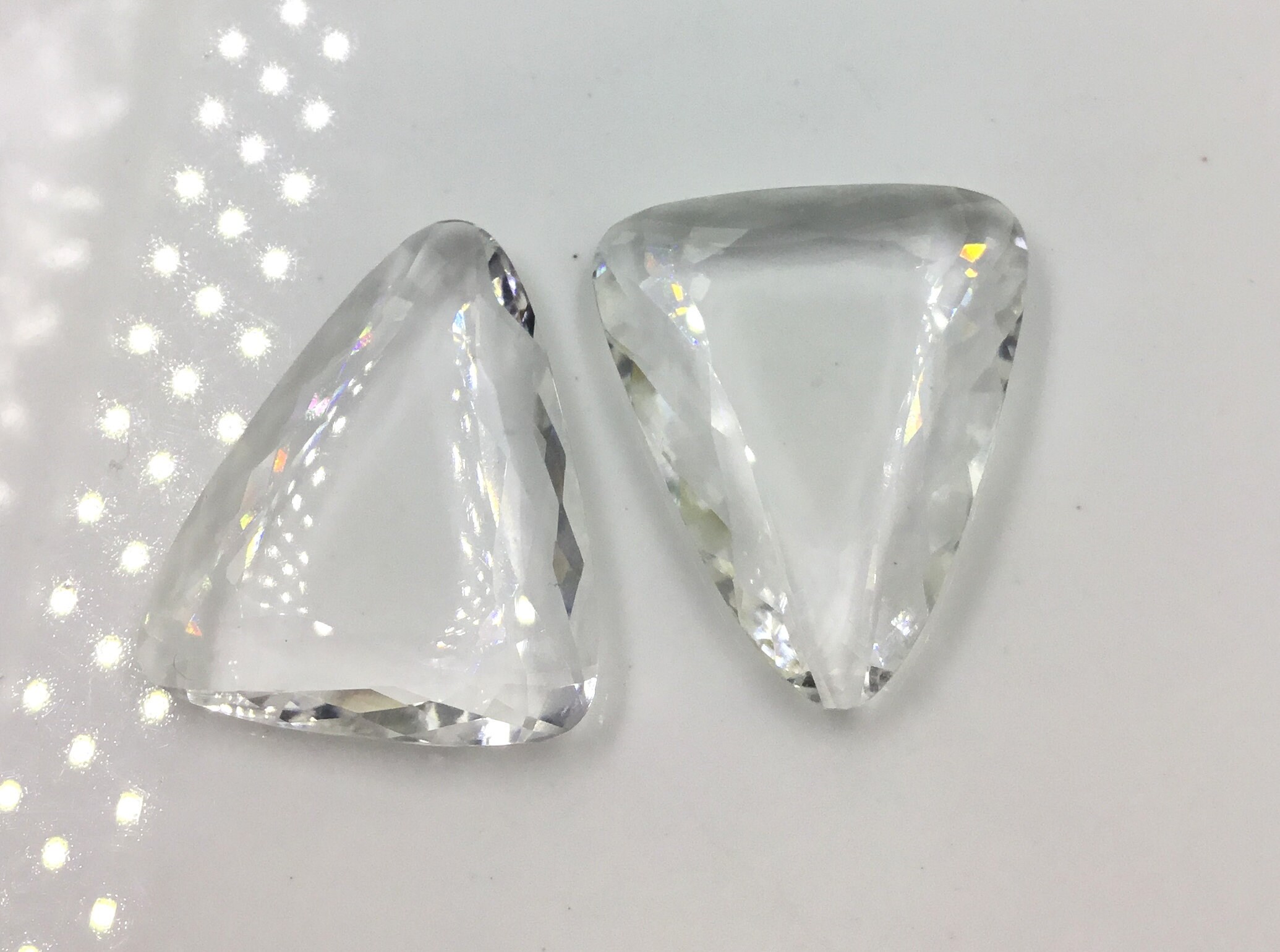 White Crystal Fancy Cut Stone Pair Crystal Gemstone Pair - Etsy