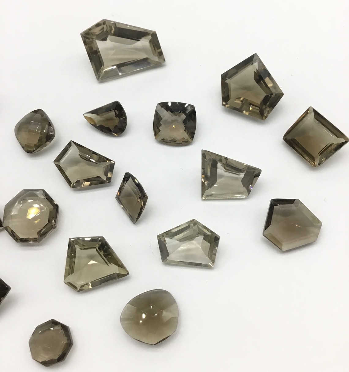 SALE Smoky Quartz Faceted Mix Fancy Shape Natural Gemstone - Etsy