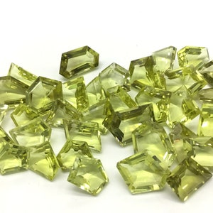 Lemon Quartz Fancy Cut Stones Natural Loose Gemstone - Etsy