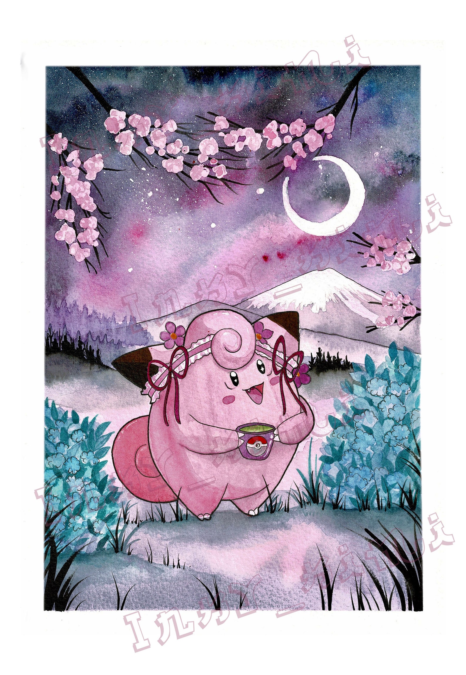 Pokemon Clefairy Print Watercolour Art. A4. Fan Art. - Etsy