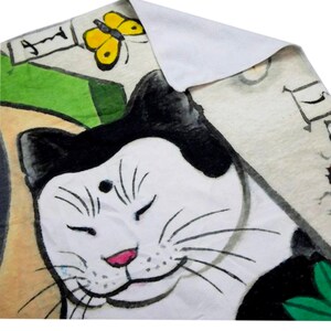 Japanese Cat Throw. Monmon Cats. Cat Gift. Monmon Cats. Japanese Art ...