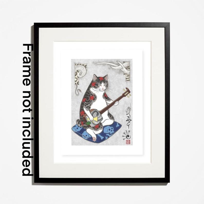 Japanese Cat Poster. Monmon Cats. Japanese Cat Art Print. - Etsy UK