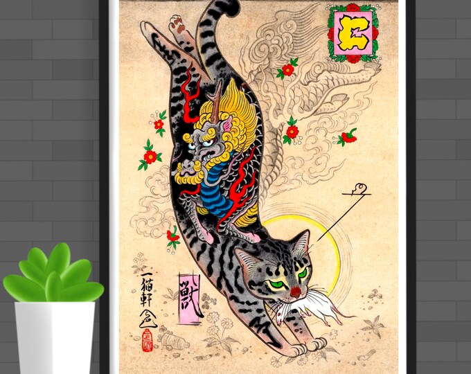 We stock official Monmon cat prints tattoo by InkStationTattoo