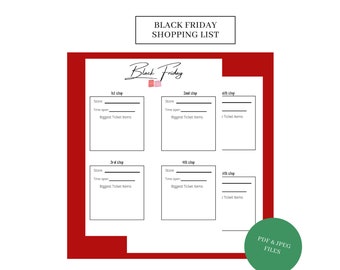 Black Friday Sales Worksheet Map Out Your Black Friday & - Etsy