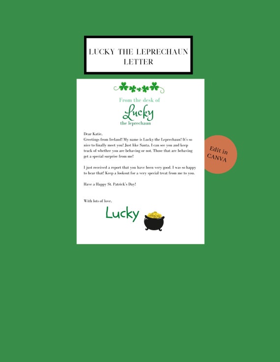 Children's Personalized Letter From Lucky the Leprechaun | Etsy