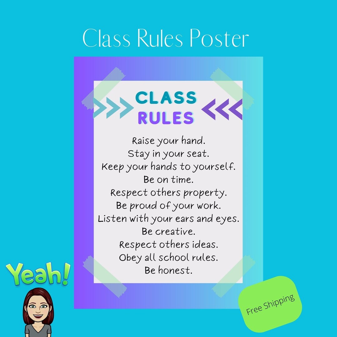 Classroom Rules Poster-free SHIPPING - Etsy