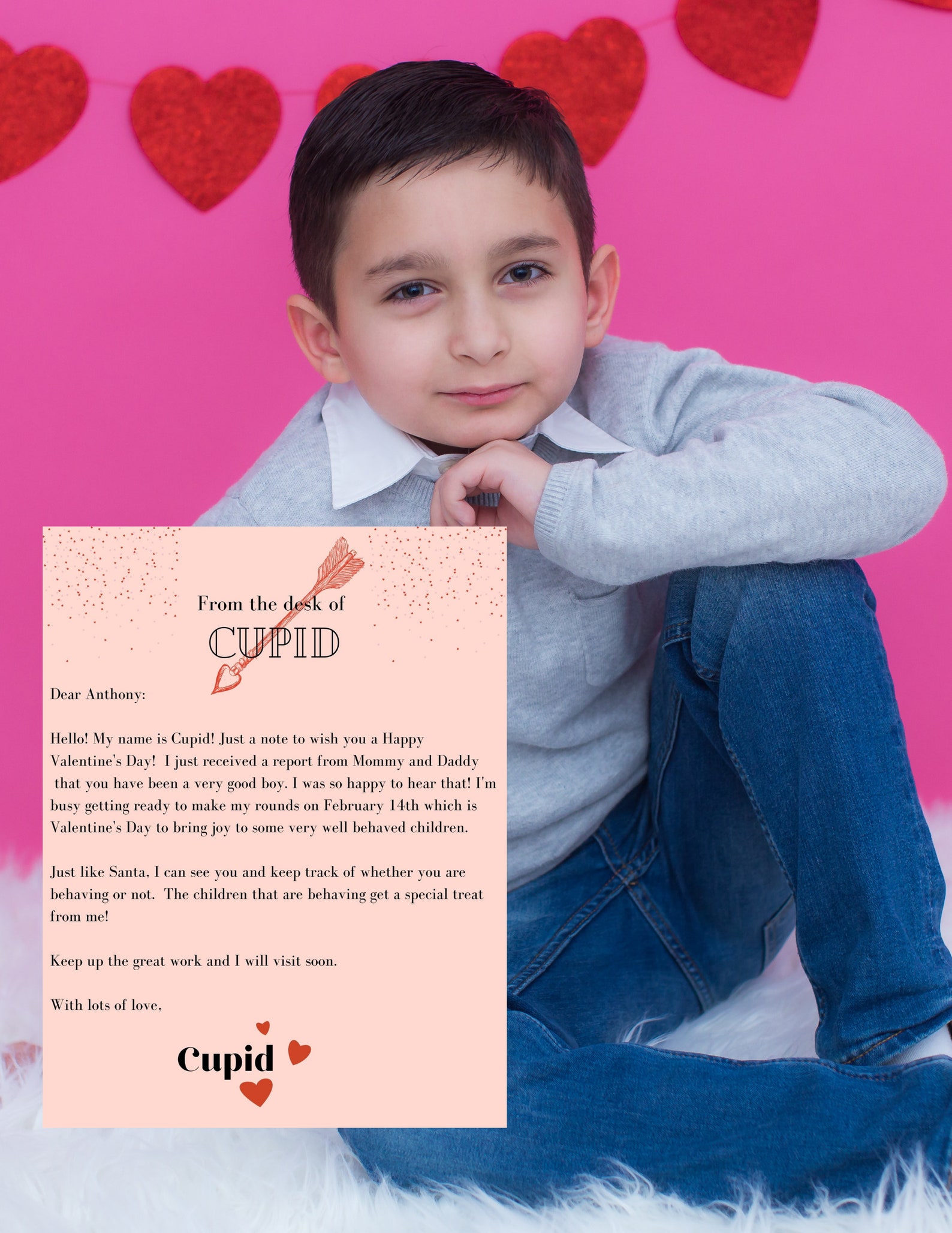 Children's Personalized Letter From Cupid Letter for Valentines Day ...