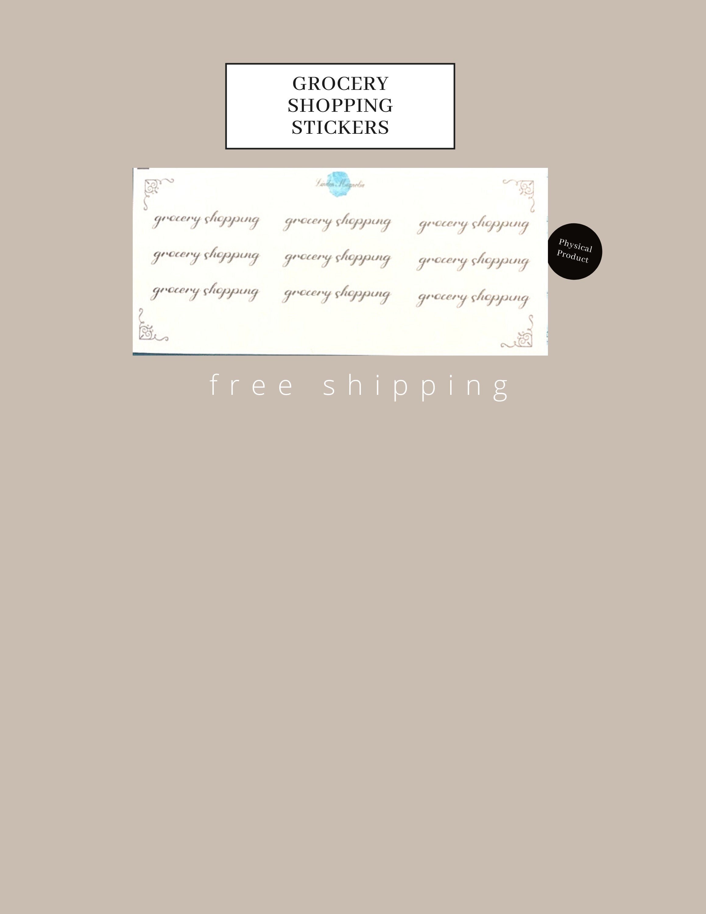 Grocery Shopping Stickers Food Meal Planner Weekly Planner Grocery List ...