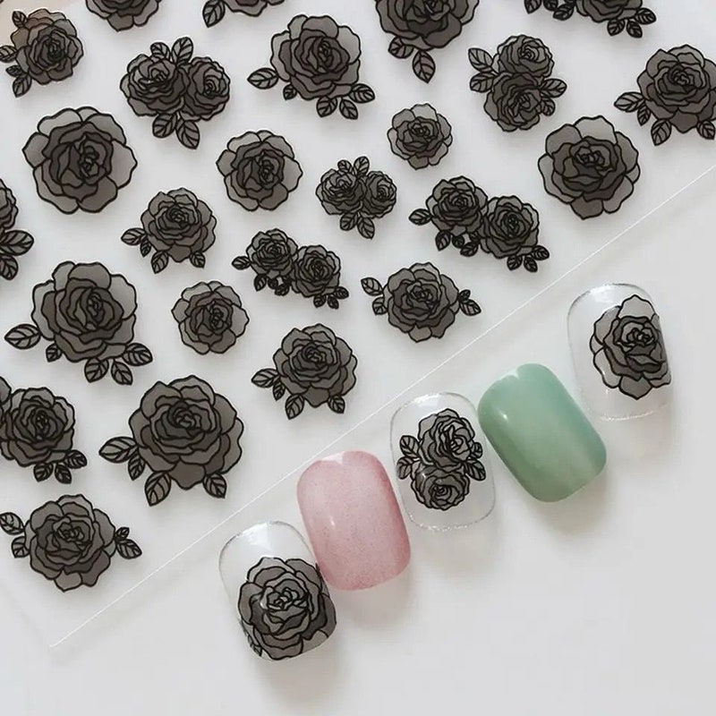 Rose Nail Art - Etsy