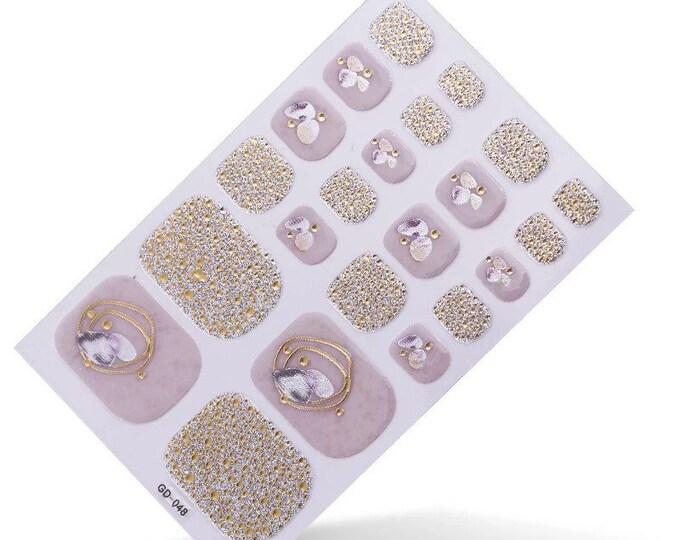 Adhesive Toenail Art Polish Decal Tips, Toenail Wraps, Sticker Strips ...