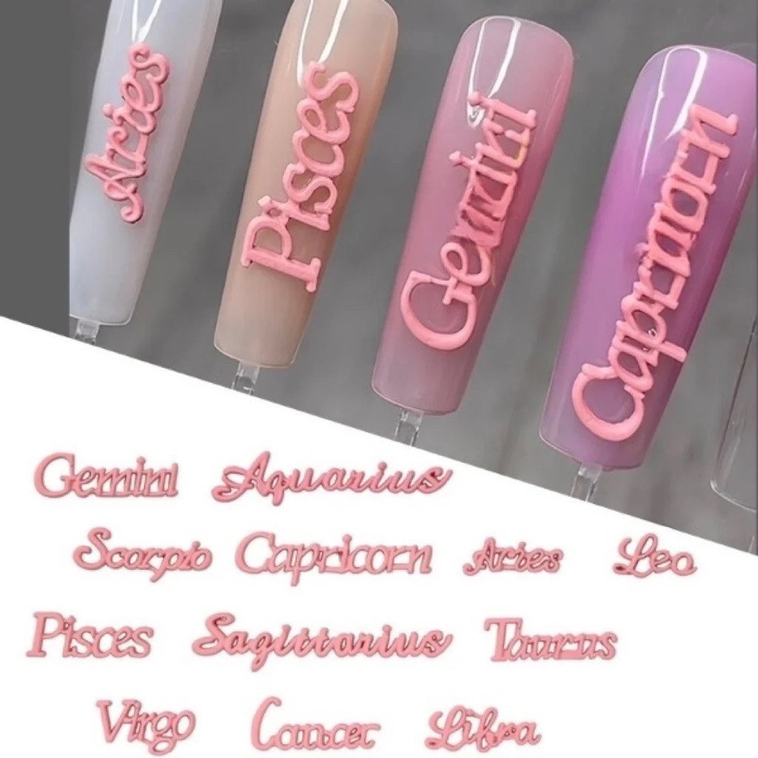 3D Star Sign Zodiac Nail Charm, Star Sign Nail Art Decorations, Alloy ...