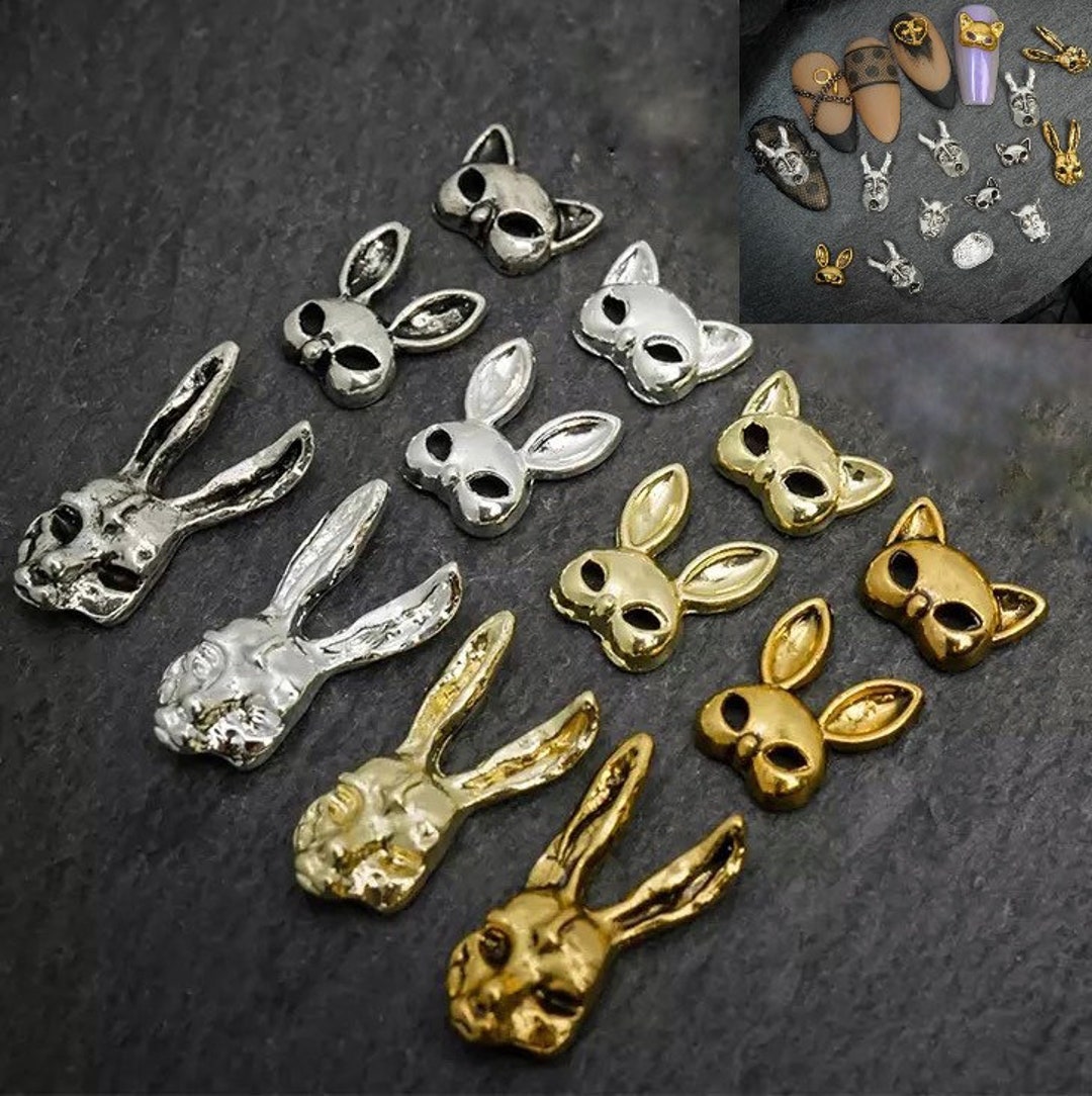 2PCS Japanese Cat, Rabbit and Evil Rabbit Masks Nail Charm - Etsy