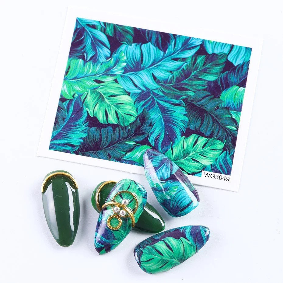 Water Transfer Nail Stickers Nail Decals Colourful Botanical | Etsy