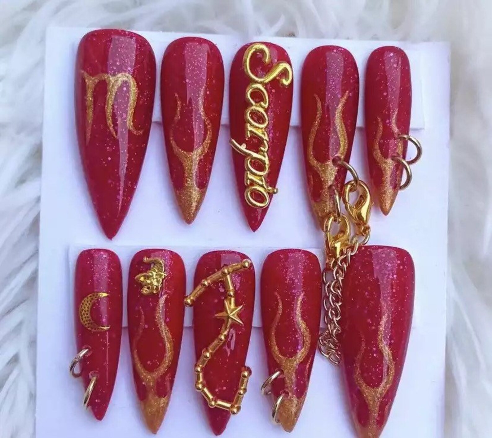 3D Star Sign Zodiac Nail Charm, Star Sign Nail Art Decorations, Alloy ...