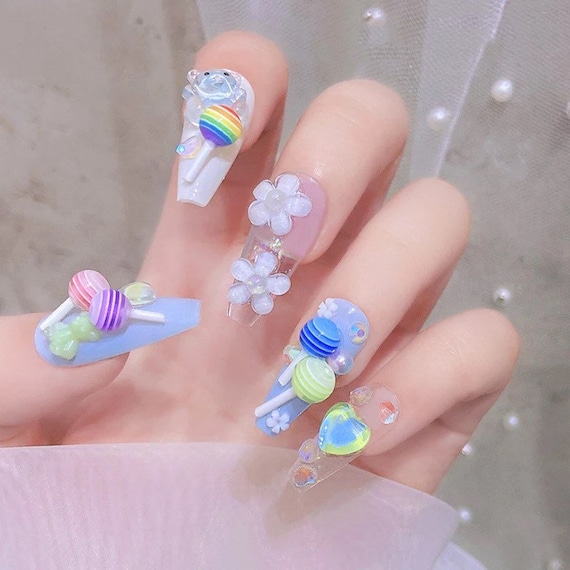 5PCS Lollipop Shaped Charms for Acrylic Nails Etsy