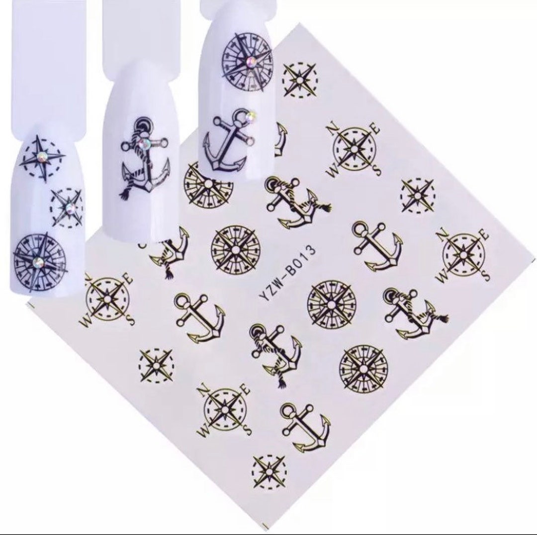 Water Transfer Nail Stickers, Nail Decals, Sea Theme, Sea Life Nail Art ...